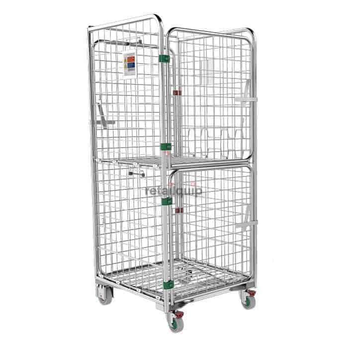 4 Sided Laundry Roll Cage Trolley - Retailquip - Australia Wide